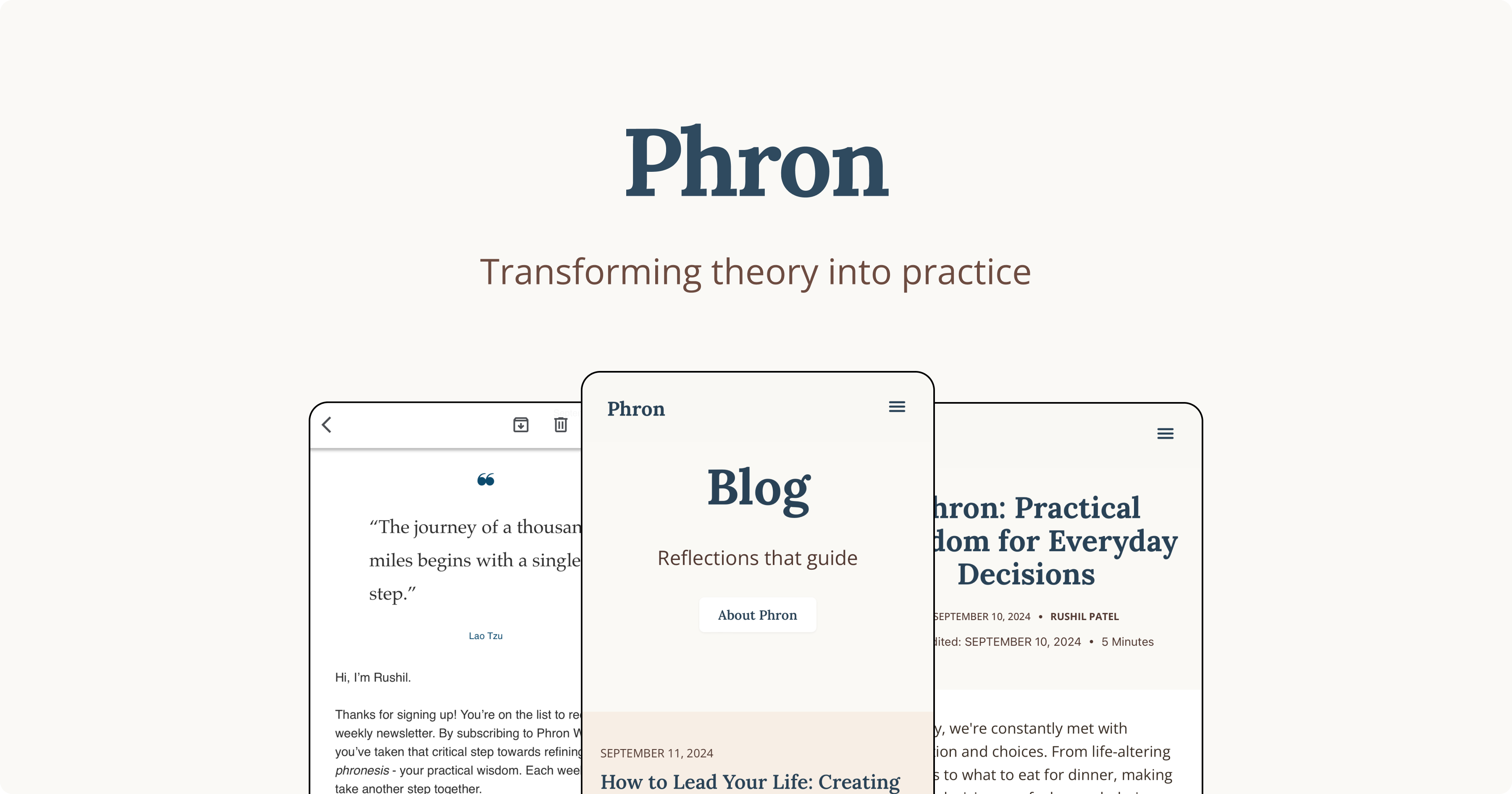 Phron - Practical Wisdom for Work and Life
